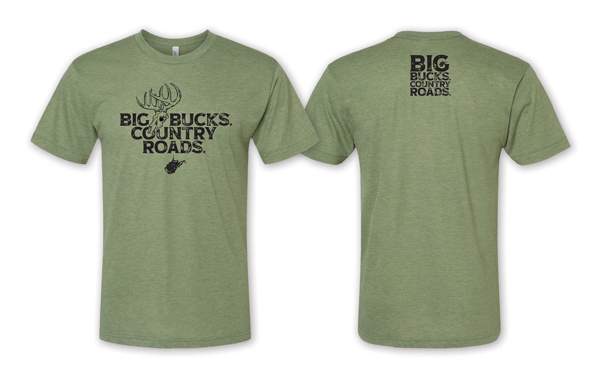 Big Bucks Country Roads Tee - Green – Big Bucks Apparel